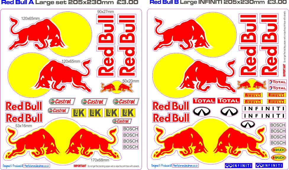 Full Colour High Quality Vinyl stickers and decals for rc bodies 1/12th ...